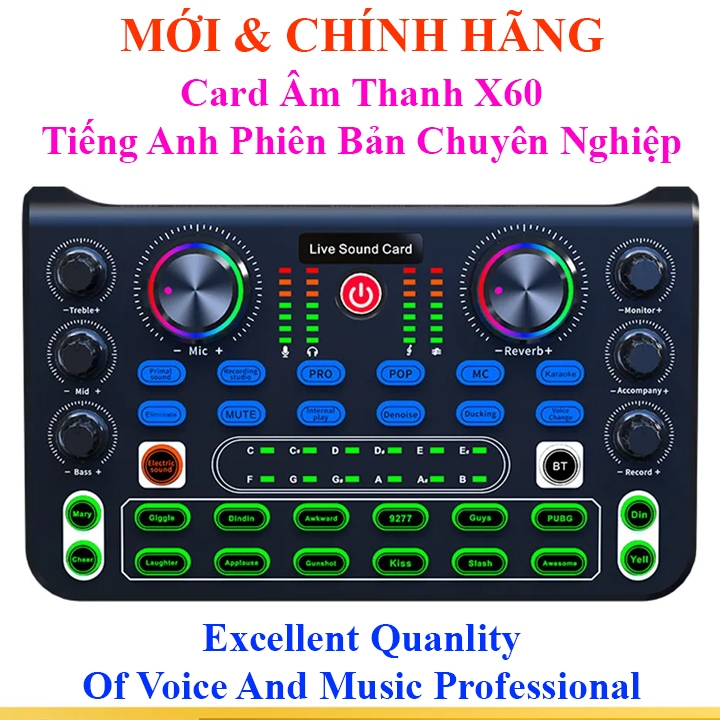 Sound Card Âm Thanh Phiên Bản Chuyên Nghiệp có Bluetooth X60 cho ...