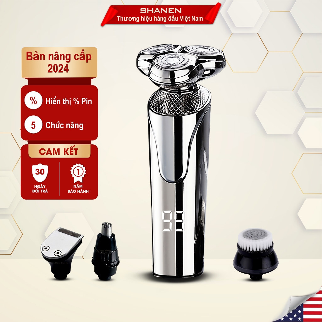 Máy cạo râu cao cấp SHANEN, Tỉa lông mũi tiện lợi, cạo êm, sát, bảo ...