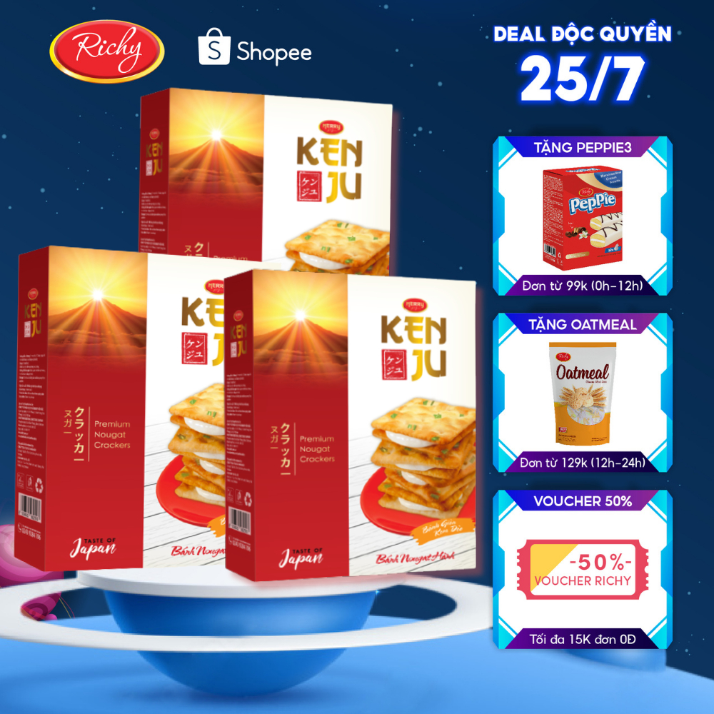Combo 3 Hộp Bánh Richy KENJU Kem Dẻo 279g | Shopee Việt Nam