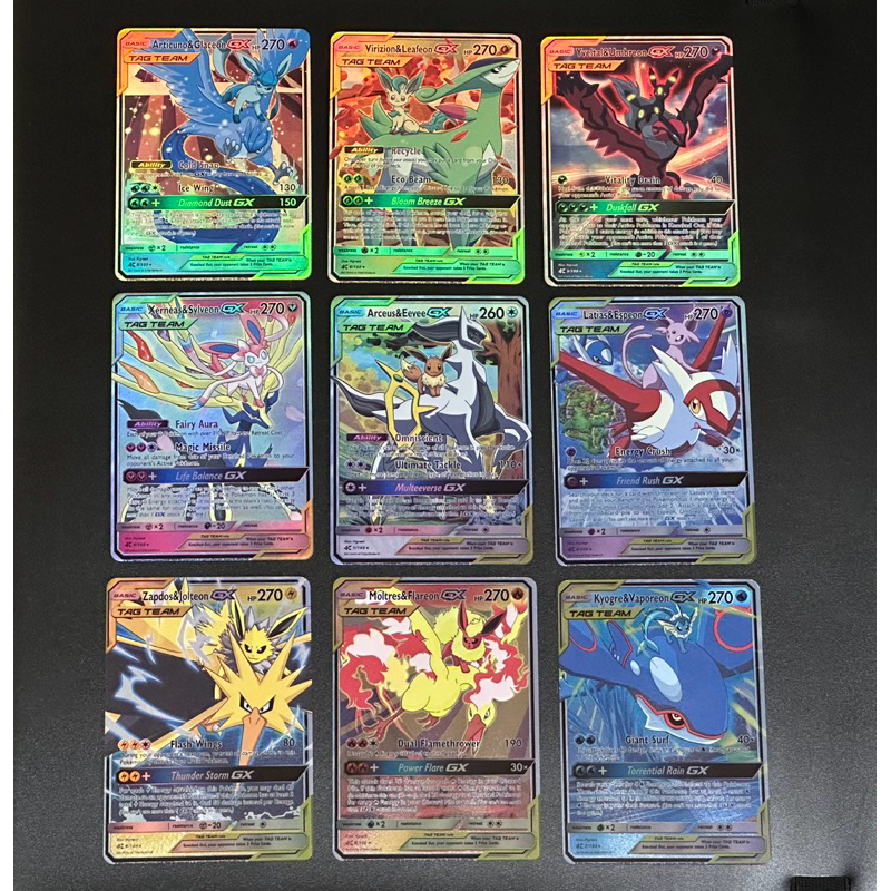 Combo 9 card bo góc Pokemon gia đình Eevee với hiệu ứng hologram ...