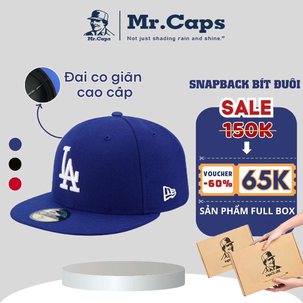 Mũ snapback lưỡi trai bít đuôi Mlb LA Fitted màu xanh dương phong cách ...
