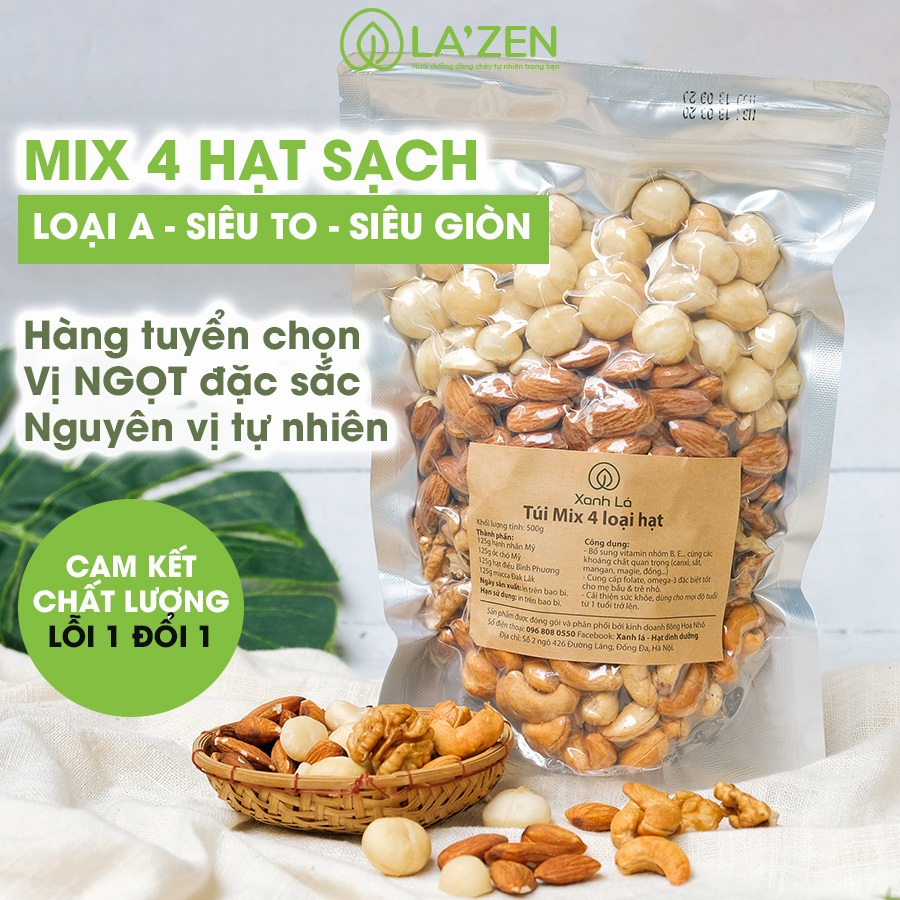 MIX 4 & MIX 5 Hạt Dinh Dưỡng 240gr/500gr loại A cao cấp ăn liền, không chất bảo quản La'zen ...