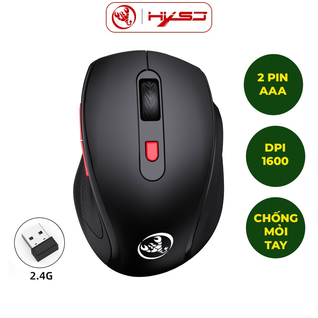Chuột không dây HXSJ T67 6 nút cầm tay công thái học dùng cho văn phòng chơi game chuyên nghiệp ...