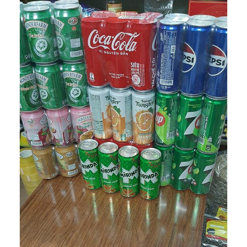 1 LỐC NƯỚC BÒ HÚC THÁI, NƯỚC CAM ÉP TWISTER, NƯỚC PEPSI, NƯỚC COCA ...