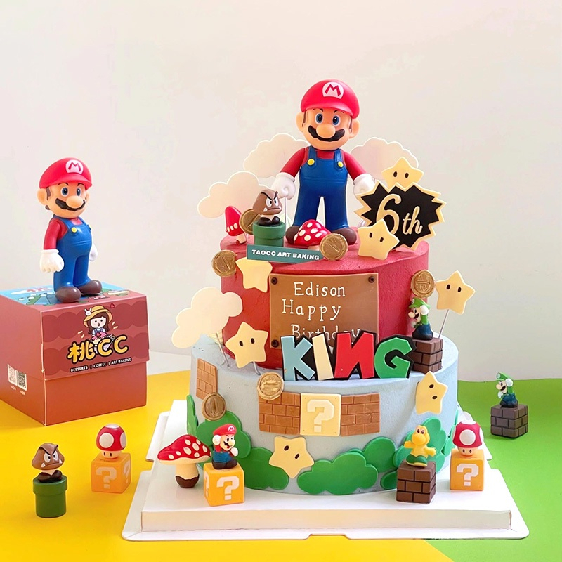 Phụ Kiện Sinh Nhật [FREESHIP ️] Mô Hình Nhân Vật Super Mario Trang Trí ...