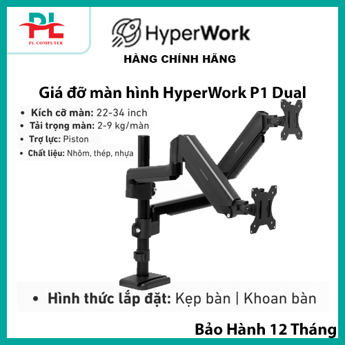 Giá đỡ màn hình HyperWork P1 Dual - Hàng Chính Hãng | Shopee Việt Nam