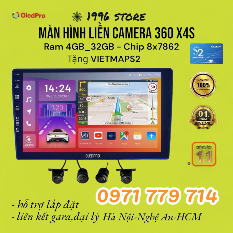 Màn Hình Android Ô TÔ X4S không camera 360_Ram4GB - Rom32GB Chip 8 nhân ...
