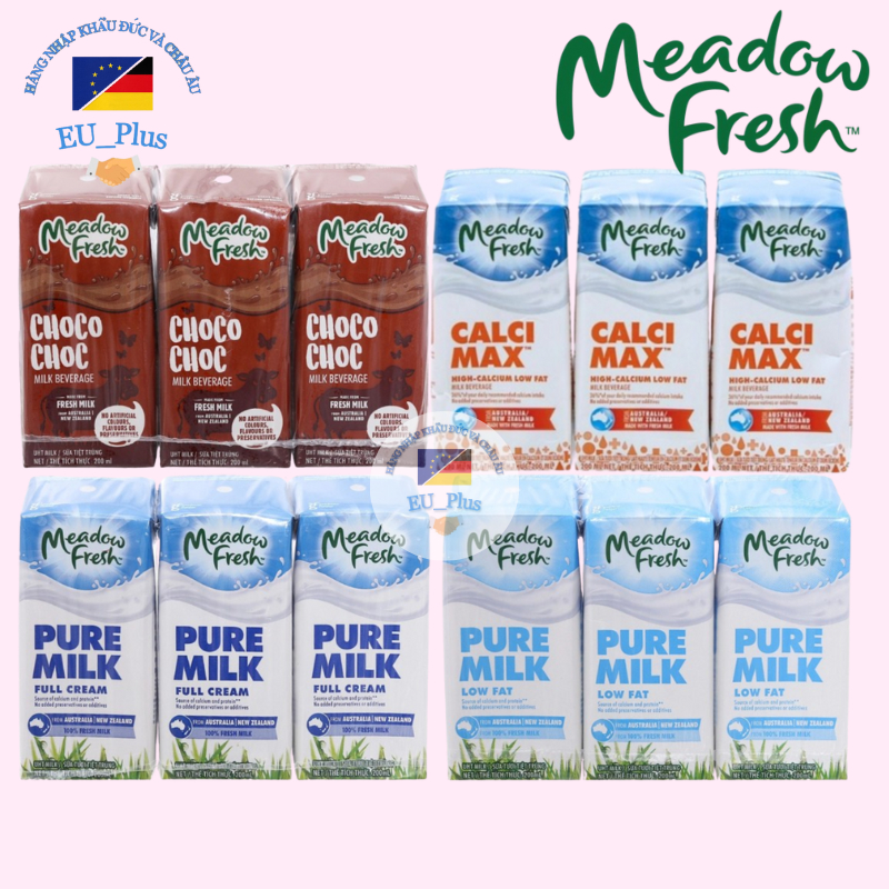 Log 3 hộp Sữa tươi Meadow 200ml - canxi - tách kem - vị socola có đường ...