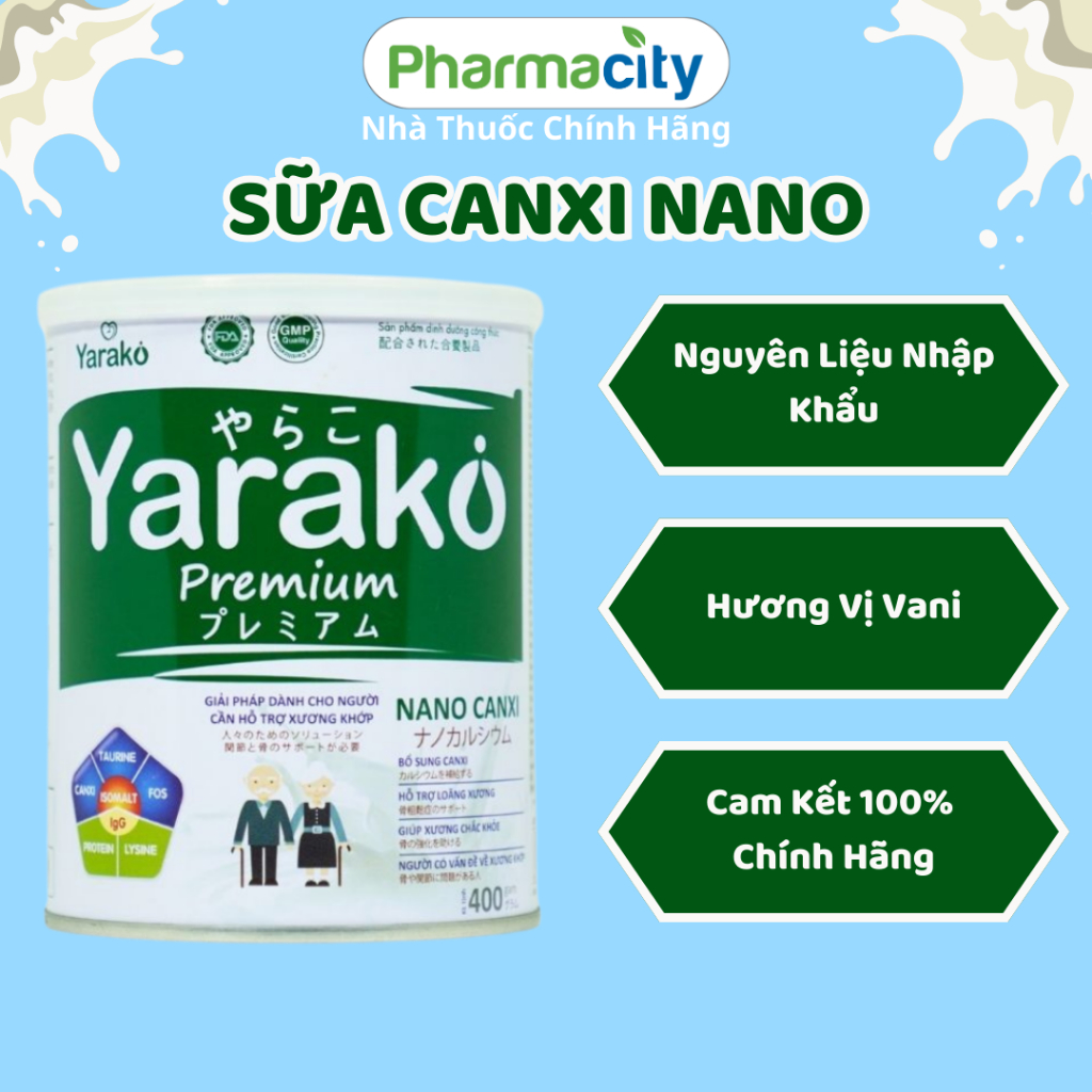 Sữa Canxi Cho Người Già YARAKO PREMIUM NANO CANXI Bổ Sung Canxi Ngăn ...