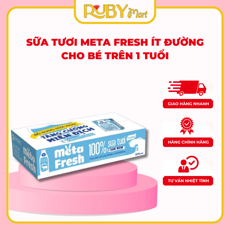 [Thùng 48 hộp] Sữa Tươi MetaFresh Ít Đường Bổ Sung Sữa Non Tăng Cường ...