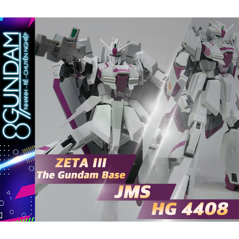 [CÓ SẴN] Mô Hình Lắp Ráp HG 4408 MSZ-006-3 Zeta 3 III Fighter JMS (tặng kèm base + decal nước ...
