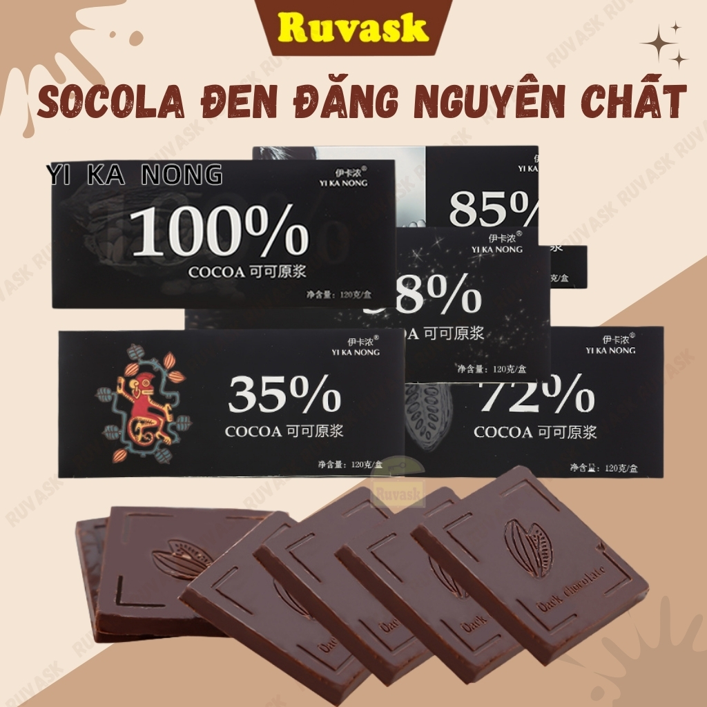 Socola Đen Đắng NGUYÊN CHẤT Không Đường 5 Cấp Độ - SCL Đen Ăn Kiêng YIKANONG Thơm Ngon ...
