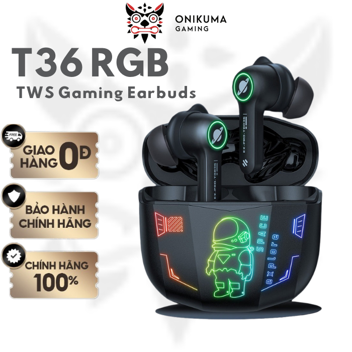 Tai nghe Bluetooth Gaming nhét tai không dây Onikuma T36, Tai nghe chơi ...