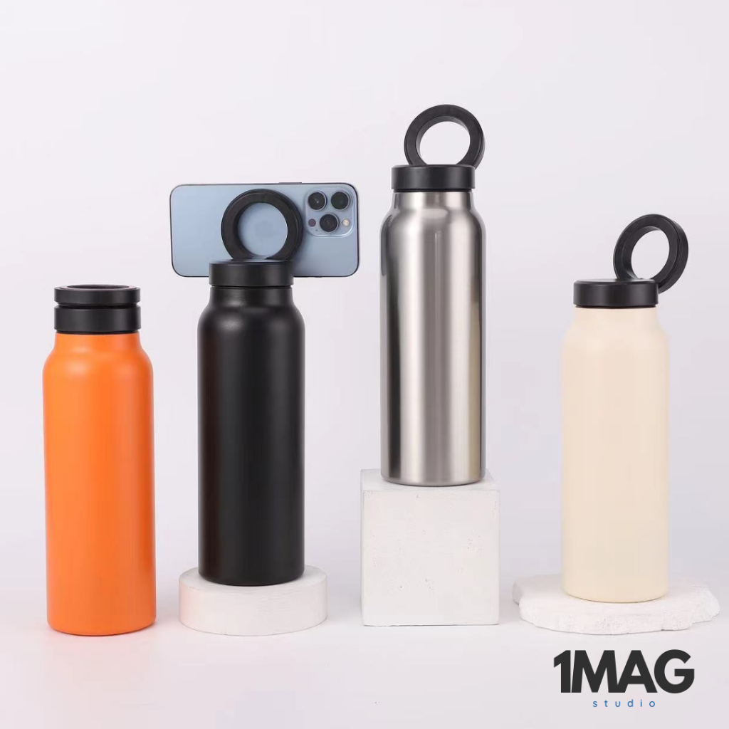 Bình giữ nhiệt inox 304 dung tích 710ml tích hợp giá đỡ điện thoại nam châm Magsafe | Shopee ...