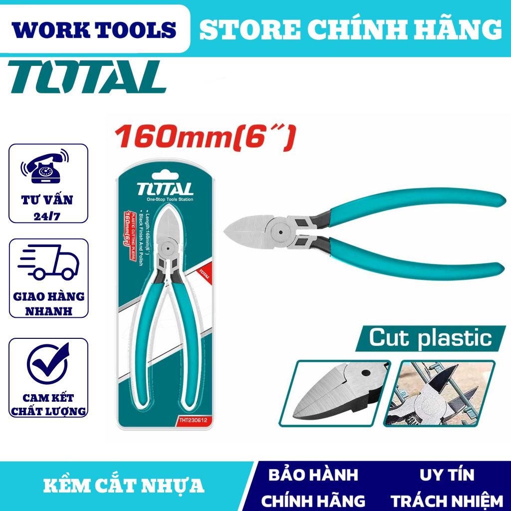 ĐỒ NGHỀ TOTAL Kềm cắt nhựa 5inch THT230512 / 6inch THT230612 | Shopee ...