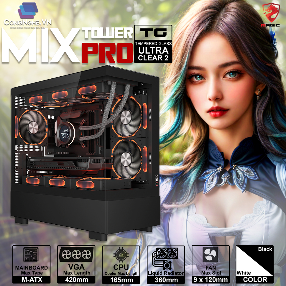 CASE MAGIC MIX TOWER PRO (Full M-ATX) | Shopee Việt Nam