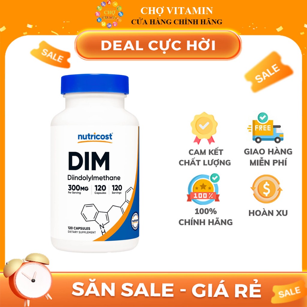 Nutricost DIM (Diindolylmethane) Plus BioPerine 120 viên - Cân Bằng Nội ...