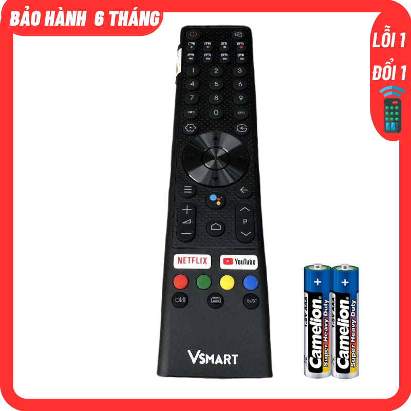 Điều khiển Tivi VSMART giọng nói Chính hãng kèm Pin - Remote Tivi ...