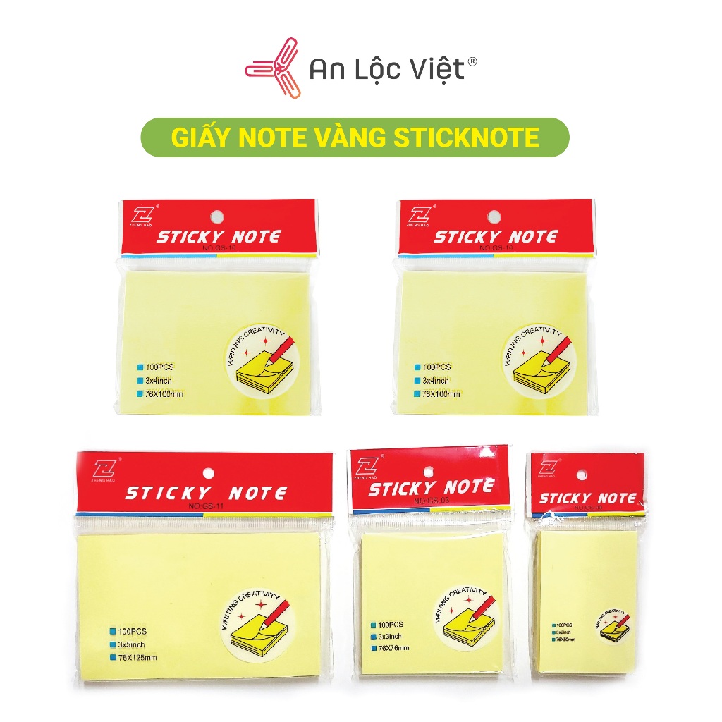 [RẺ NHẤT SÀN] Combo 3 xấp (1 xấp =100 tờ) Giấy Ghi Nhớ Giấy Note Vàng ...