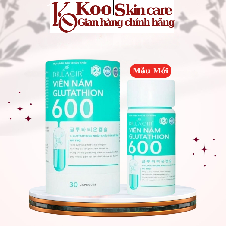 Viên uống trắng da ngừa nám DR.LACIR Glutathione 600 hộp 30 viên | Shopee Việt Nam