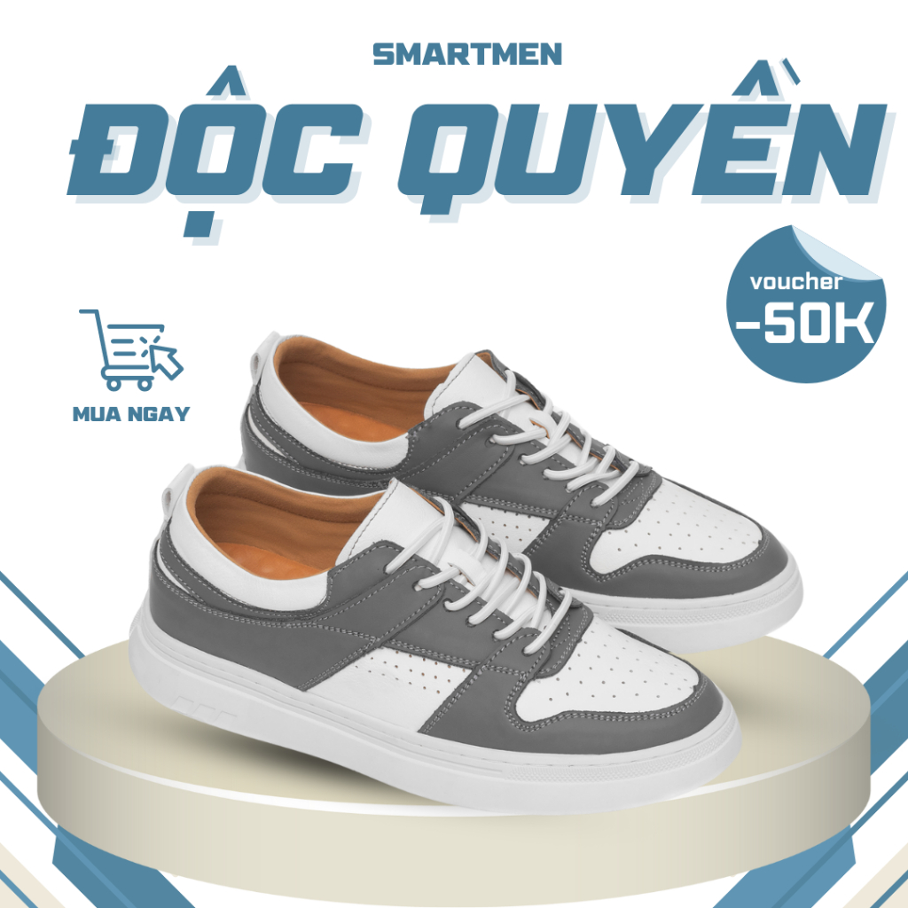 Giày Thể thao tăng chiều cao Smartmen SYCO-01 Xám | Shopee Việt Nam
