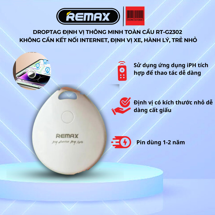 DropTag Định vị GPS mini thông minh toàn cầu RT-G2302 không cần kết nối internet, định vị xe ...