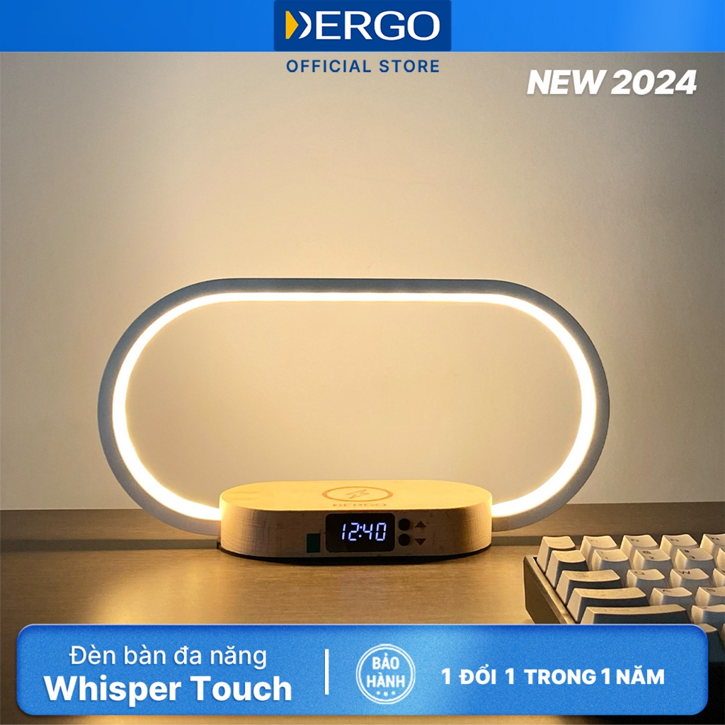 Đèn Đa Năng DERGO Whisper Touch Để Bàn, Cảm Ứng, Tích Hợp Đồng Hồ, Sạc ...