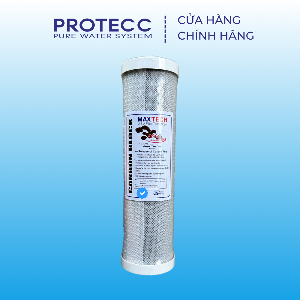 Lõi Lọc Nước Số 3 CTO 10 Inch MAXTECH - Lõi Than Ép Nguyên Khối MAXTECH ...