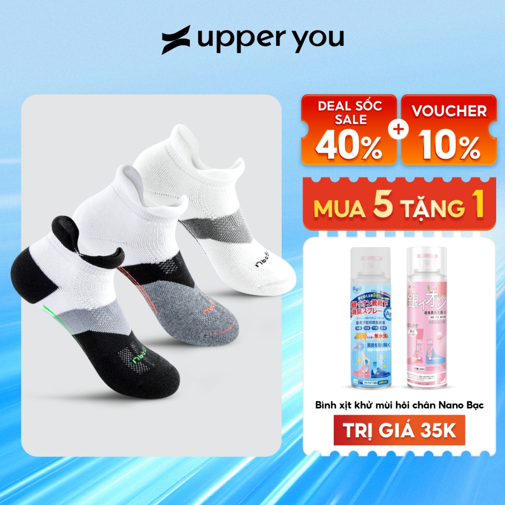 Tất Vớ Thể Thao Nữ Cổ Ngắn UPPER YOU Max Cushion Dày Dặn Êm Ái Thoáng ...