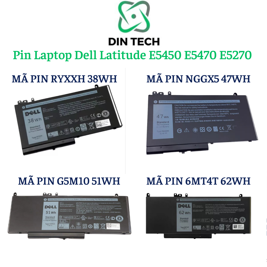 Pin Dùng Cho Laptop Dell Latitude E5450 E5470 E5270 RYXXH 38WH NGGX5 ...
