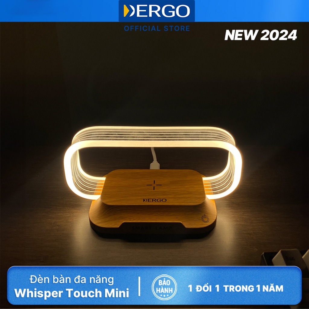 Đèn DERGO Whisper Touch Mini Đa Năng, Cảm Ứng, Tích Hợp Đồng Hồ, Sạc ...