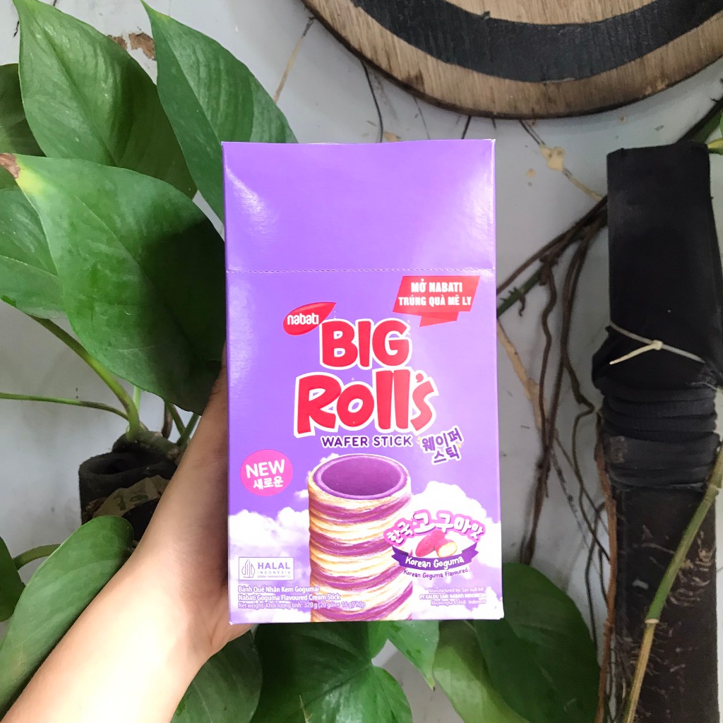 [Mua 1 tặng 1,Date 6/2025New] Bánh Quế Nhân Kem Khoai Lang Nabati Big Rolls Korean Goguma Wafer ...