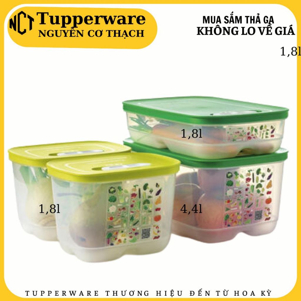 Tupperware - Bộ trữ rau ventsmart set 4 - Tupperware chính hãng | Shopee Việt Nam