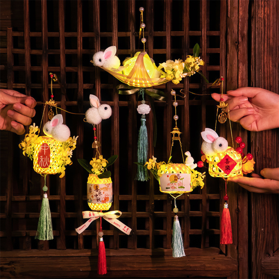 Set lồng đèn tre con thỏ giỏ tre hotrend Trung THu | Shopee Việt Nam