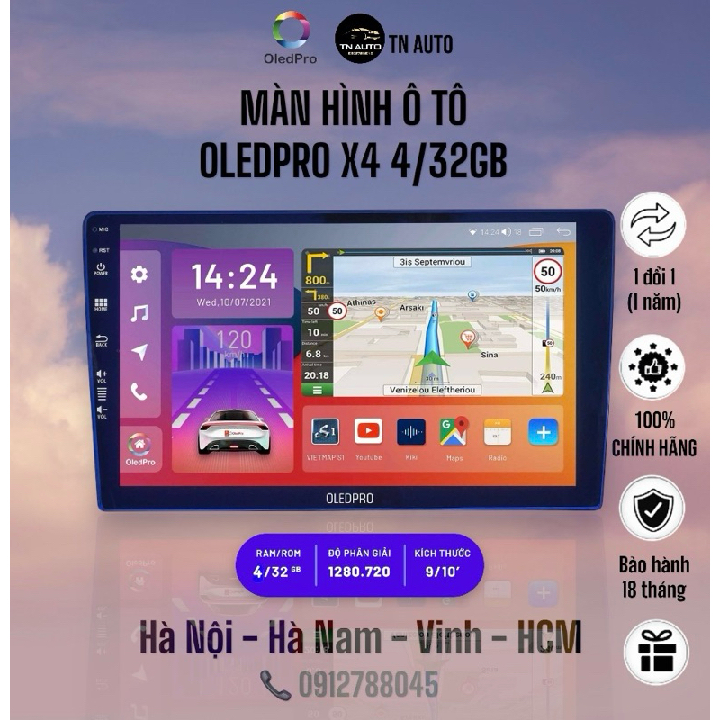 Màn Hình D VD Android Ô Tô O LED PRX4 Ram 4GB/32GB chíp 8 nhân 7862 ...