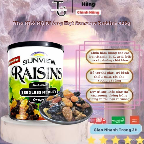 Nho khô Sunview Raisins 425g của Mỹ (linhnhi123.91) | Shopee Việt Nam
