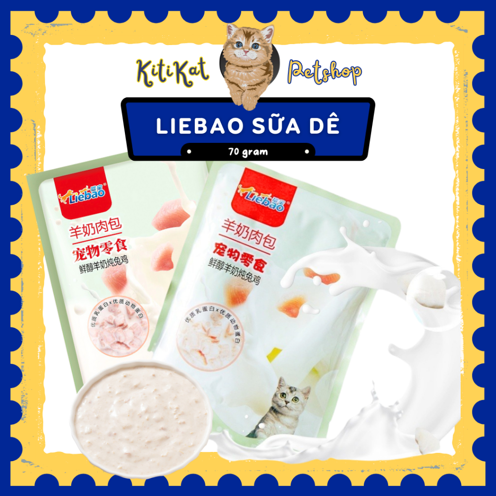 Pate LIEBAO sữa dê thịt hầm dành cho mèo gói 70g, Pate mèo LIEBAO tốt ...