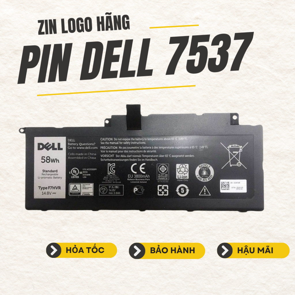 Pin Laptop Dell Inspiron 15 7535 7537 17 7737 F7HVR 062VNH G4YJM T2T3J ...