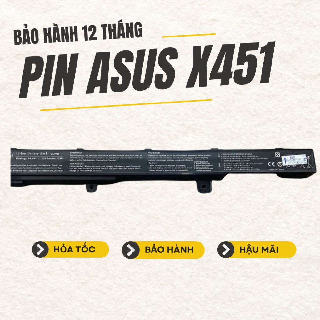 Pin Laptop ASUS A31N1319 A41N1308 D550M D550MA X451 F551M X451C F551MAV ...
