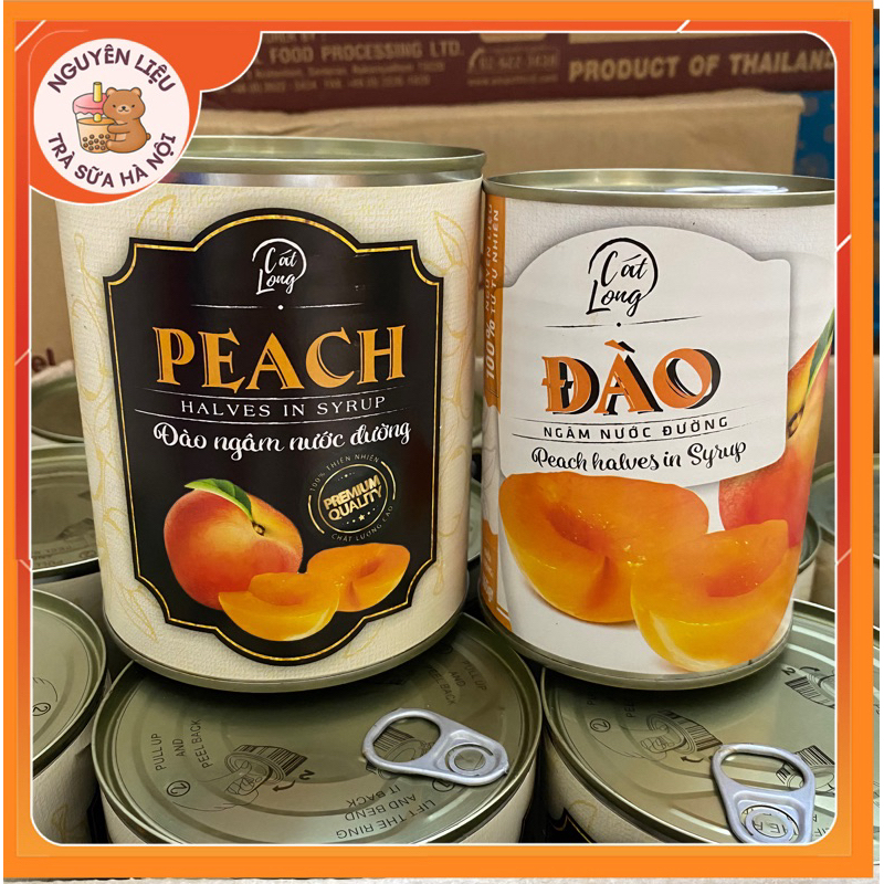 Đào ngâm nước đường Cát Long nhãn đen 830g và 530g | Shopee Việt Nam