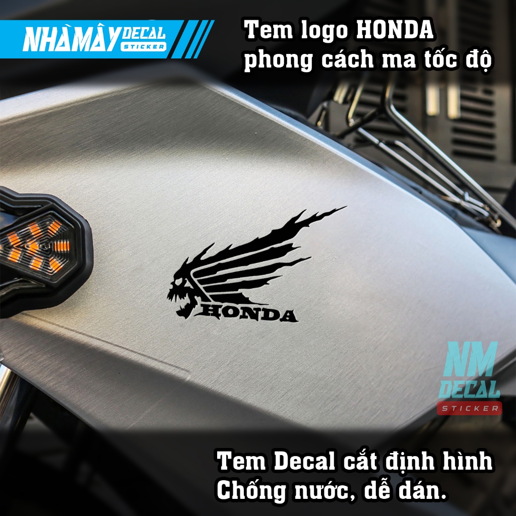 [1 cặp] Tem dán xe logo Honda phong cách ma tốc độ - Tem Decal cắt định ...