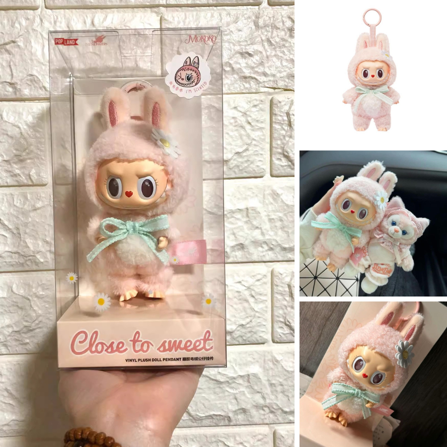 Mô hình Labubu Mokoko Close to sweet - Labubu ngọt ngào - labubu hồng - trang trí phụ kiện ...