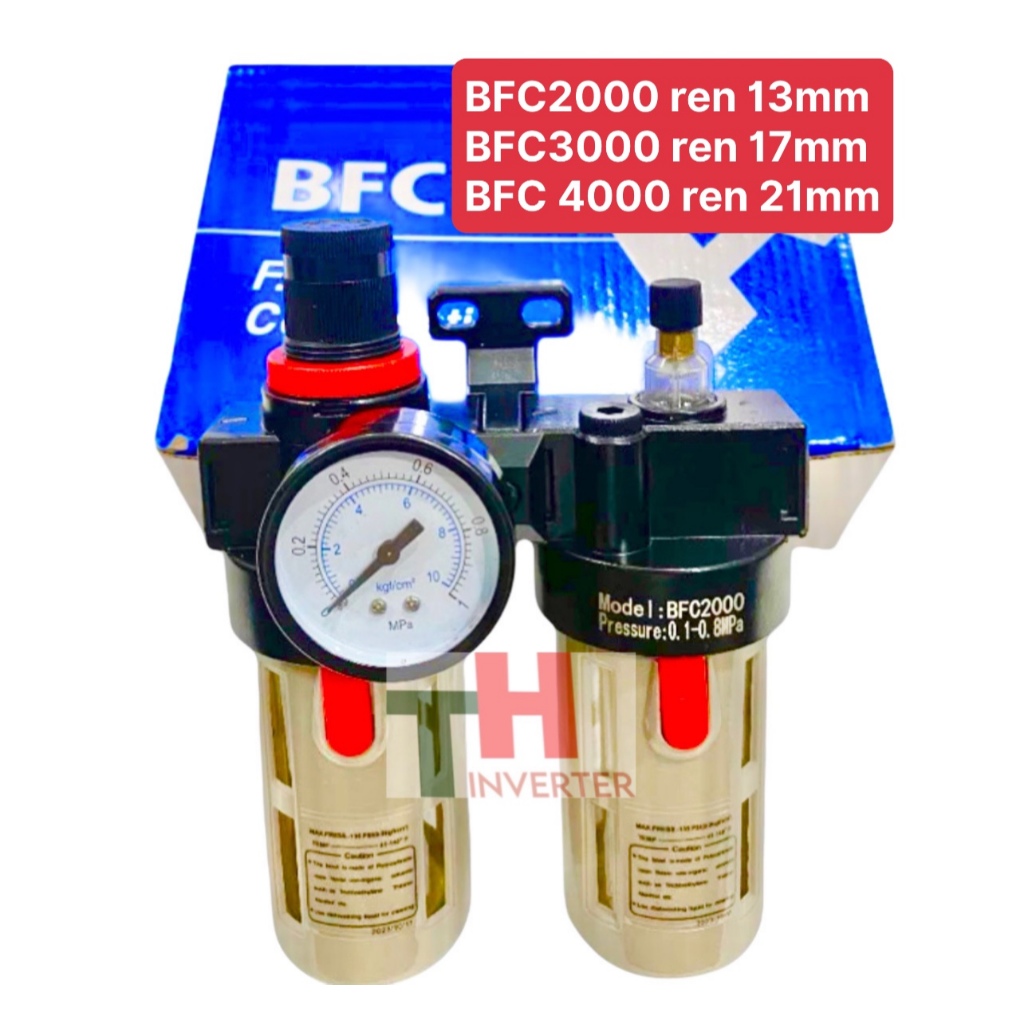 Bộ lọc đôi BFC2000 tách nước và châm dầu kèm đầu nối nhanh khí nén chất ...