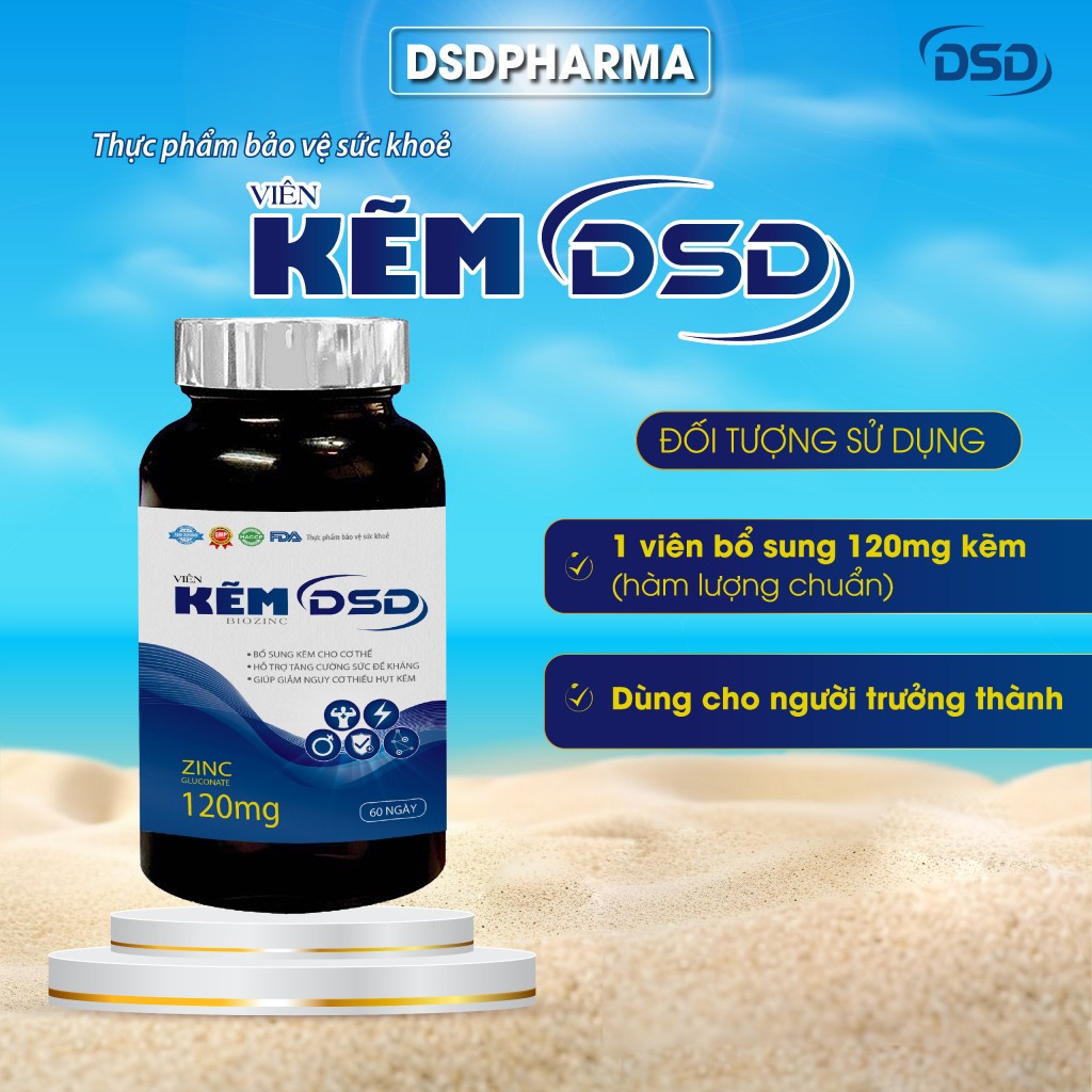[Mua 1 Tặng 1 Xịt Thơm Miệng] Kẽm DSD 60 Ngày bổ sung kẽm - Viên uống DSD bổ sung Kẽm Biozinc ...