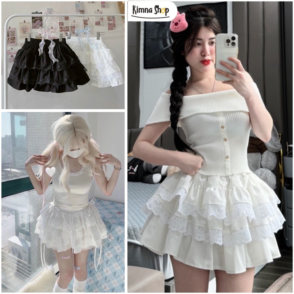 Chân Váy Xòe Nhiều Tầng Phối Ren Form Bồng Phong Cách Tiểu Thư Xinh Xắn ...