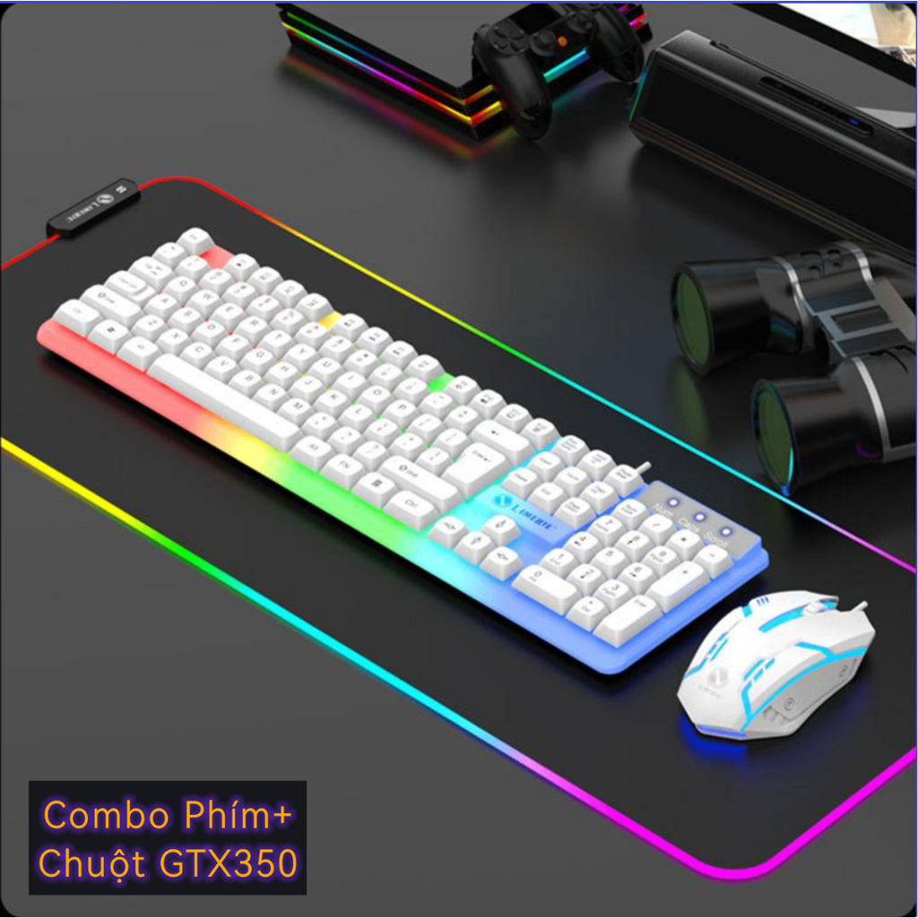 Combo Bàn Phím Chuột Máy Tính Giả Cơ Có Dây Gaming GTX 350 Led RGB - 2 ...