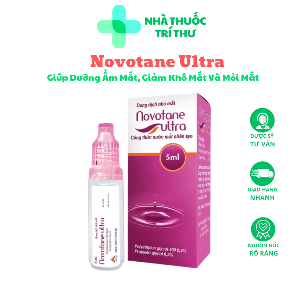 Nước mắt nhân tạo Novotane Ultra giúp dưỡng ẩm mắt, giảm khô mắt và mỏi ...