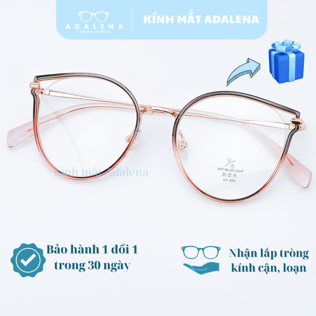 Gọng kính cận nam nữ ADALENA, gọng kính cận nhựa lõi kim loại, gọng ...