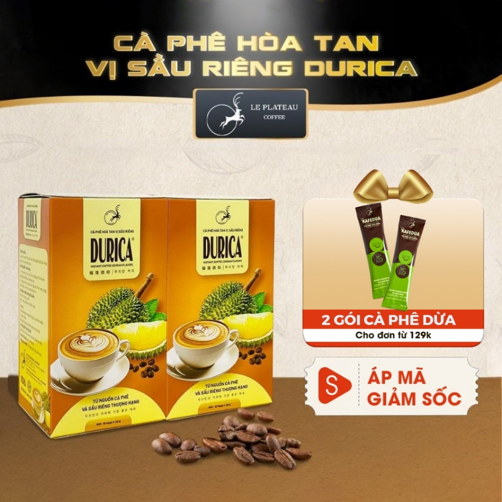 Combo 2 Hộp Cà Phê Sầu Riêng, Cà Phê Loại ĐẶC BIỆT THƠM NGON TIỆN LỢI - DURICA - LE PLATEAU ...