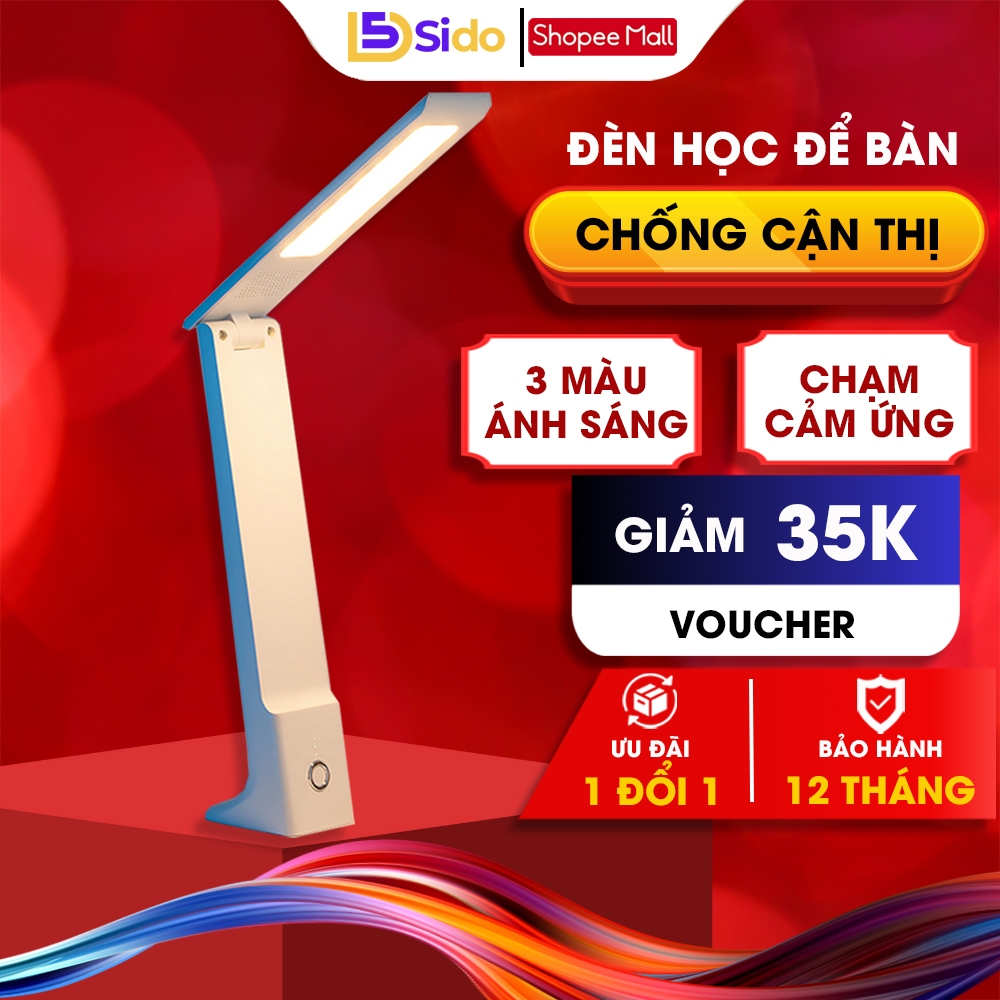 Đèn đọc sách để bàn Sidolight SH77 gập gọn sạc pin tích điện LED cảm ...